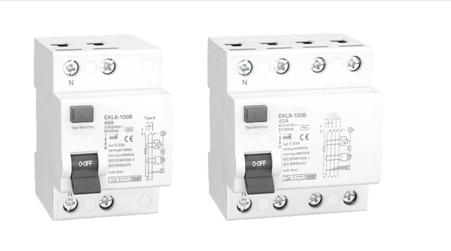 IEC 61008-1 4P RCCB Protected Circuits DC 6mA 3 Phase RCD Breaker