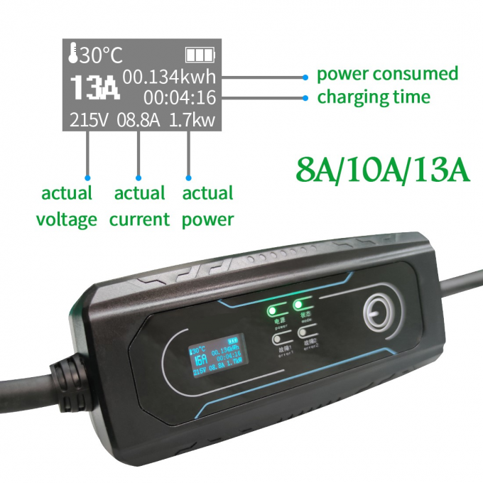 ANS 6A-16A Type 2 EV Charger EV Charging Cables UK Customize Charging