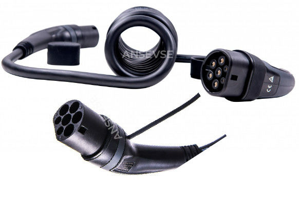 250V Single Phase 7kW Type 2 EV Charging Cables Tethered EV Charger