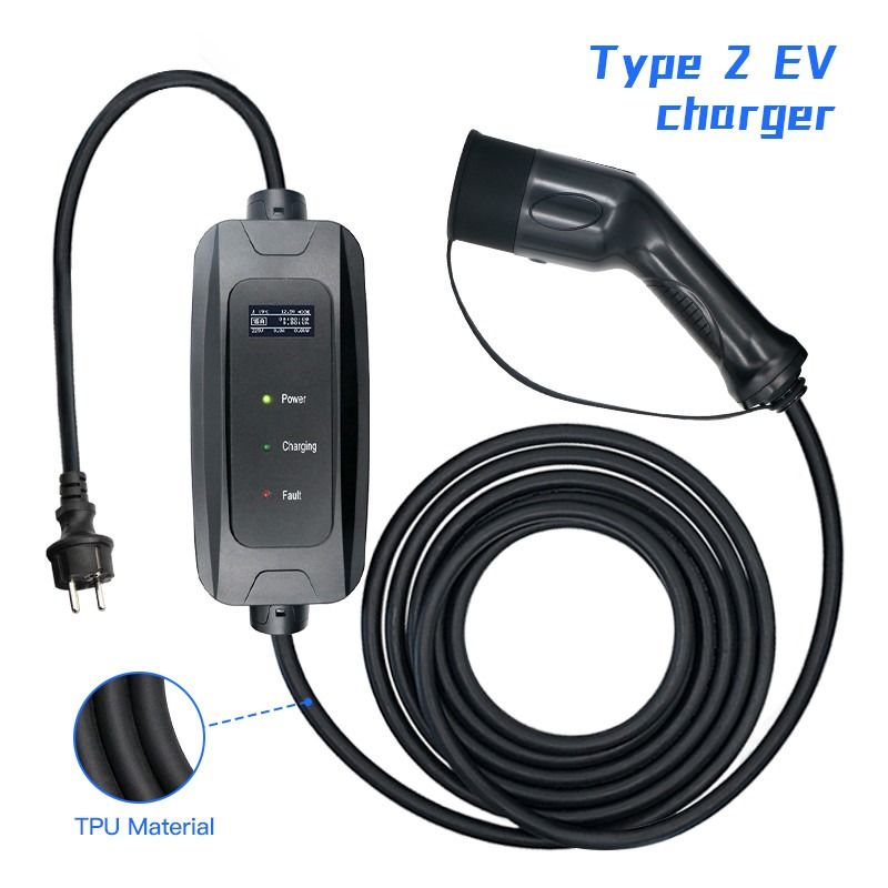 50Hz 60Hz IP54 Portable EV Charger Type 2 With 3 Pin Plug