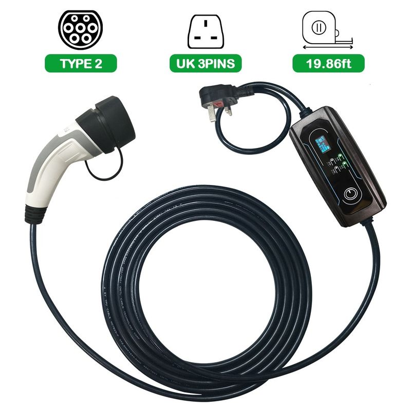 ANS 6A-16A Type 2 EV Charger EV Charging Cables UK Customize Charging