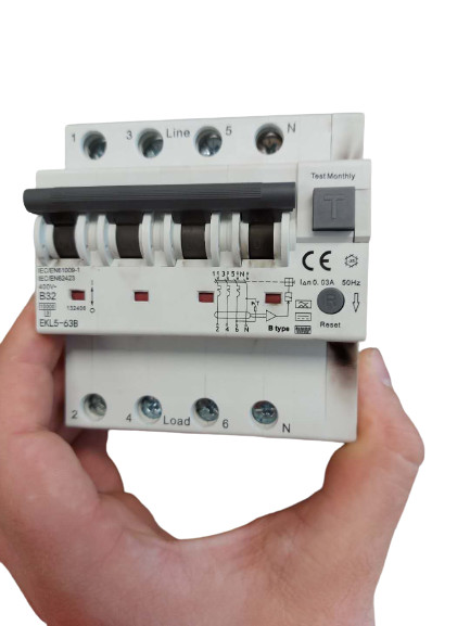 0.03mA RCD RCCB RCBO Circuit Breaker Type B 4 Pole For Protection