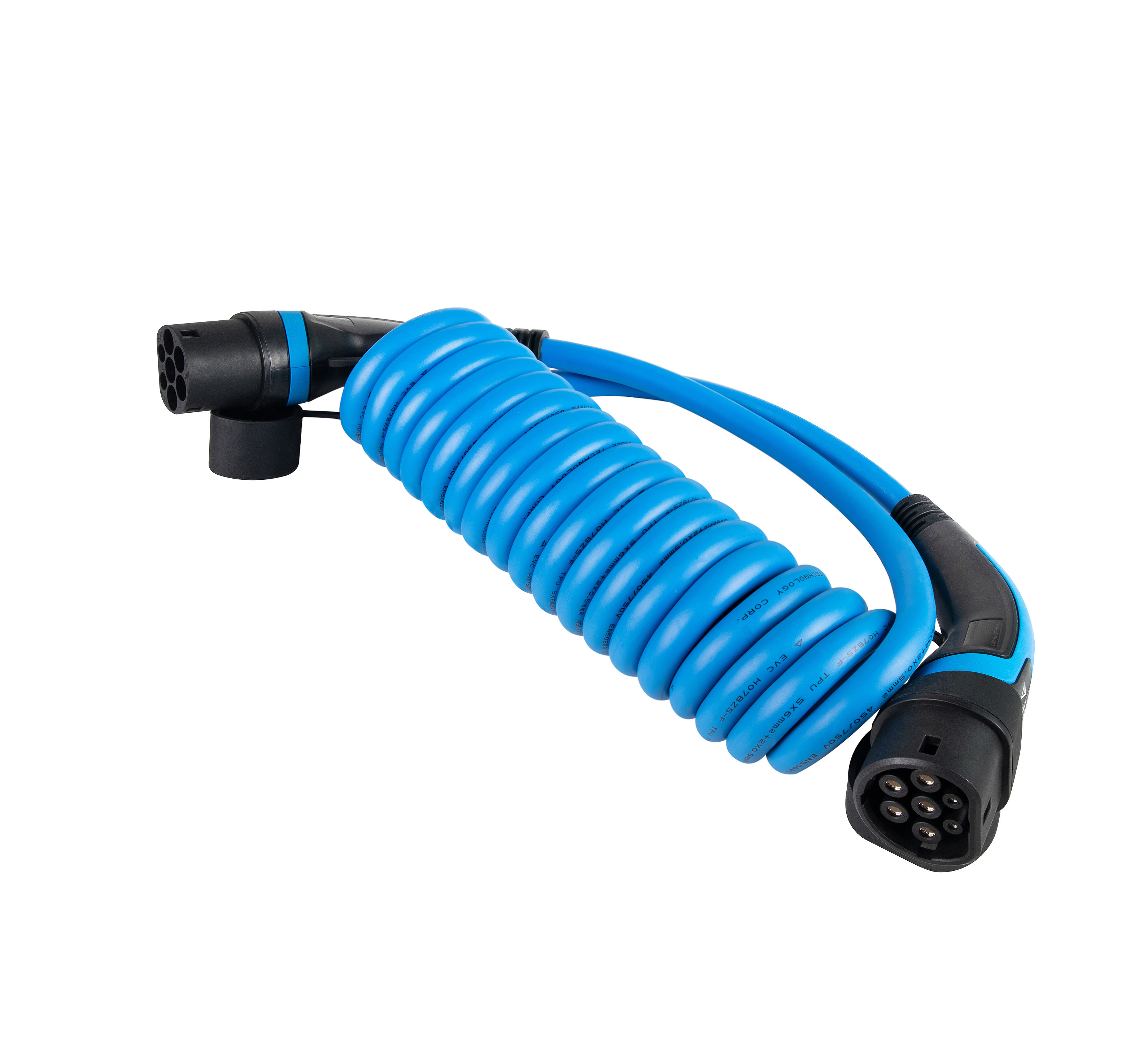 16A 480V 3 Phase 11kW Coiled EV Charging Cable type 2 to type 2 IEC 62196